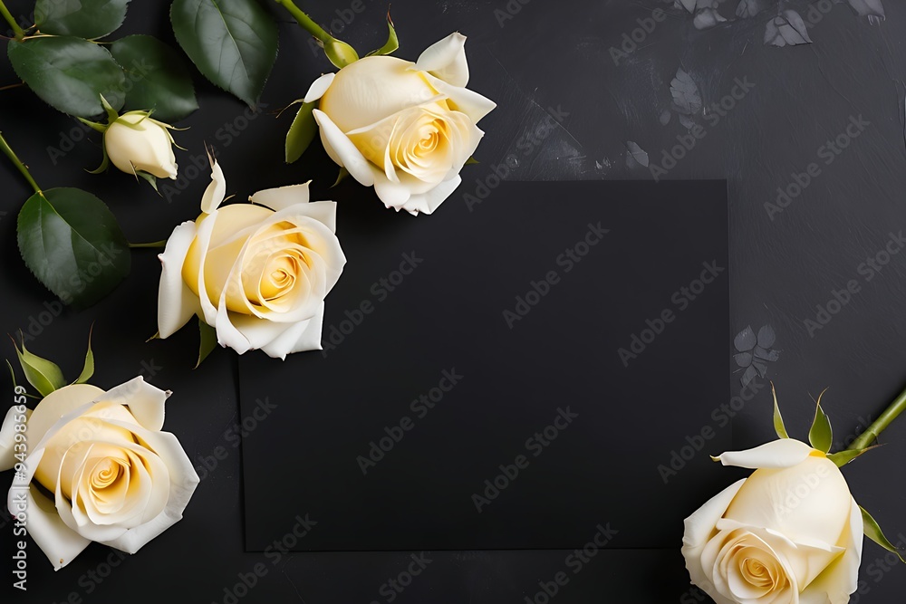 Blank condolence card, sympathy card, memorial card, greeting card with ...