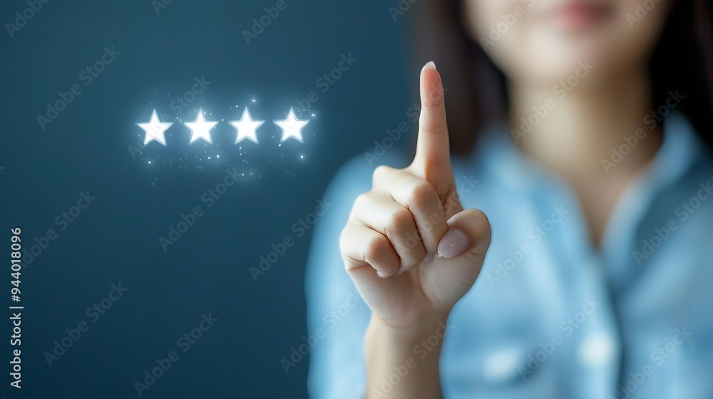 A customer satisfaction meter with a star rating system allows ...