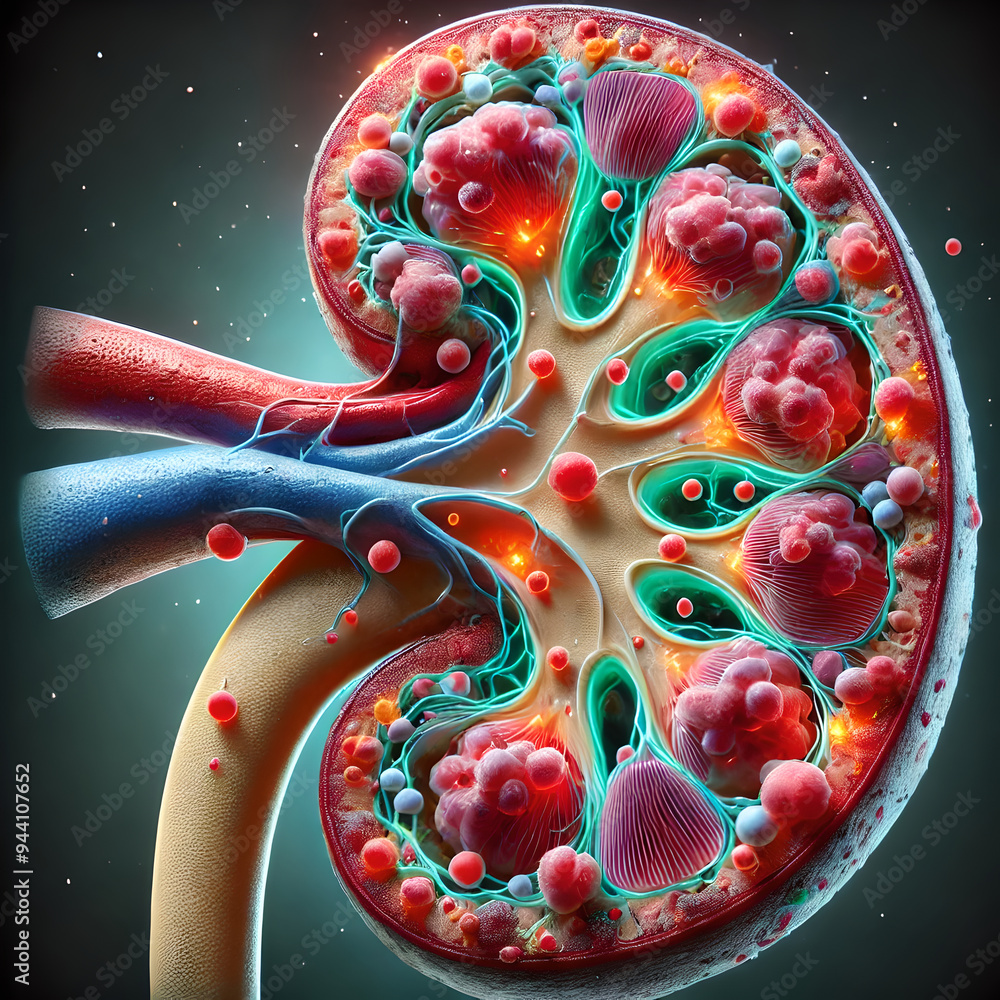Human kidney with acute glomerulonephritis, showing inflammation ...