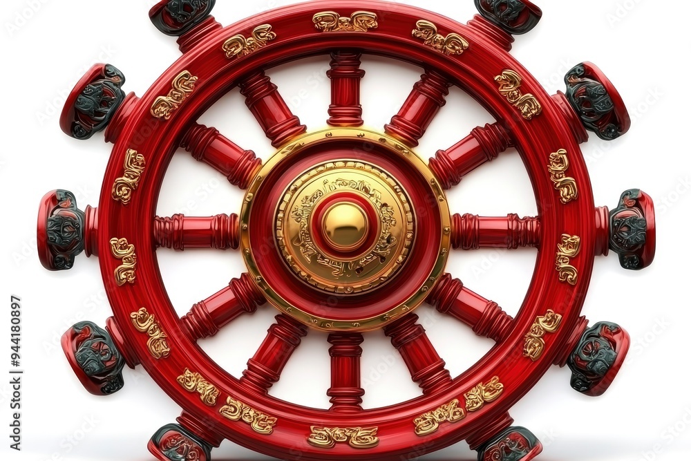 Dharmachakra - The Wheel of Dharma, Buddhist Symbol Stock Illustration ...