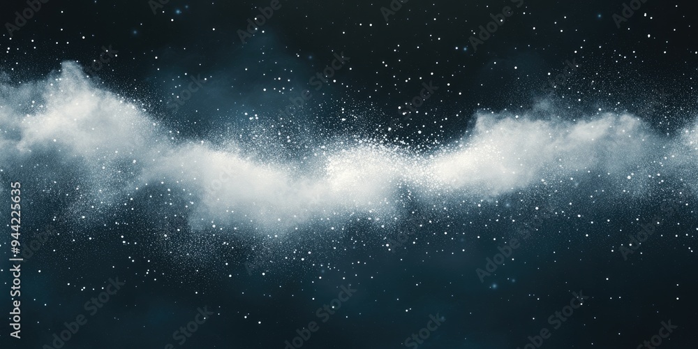 3D cartoon depiction of a freeze motion effect with white particles ...