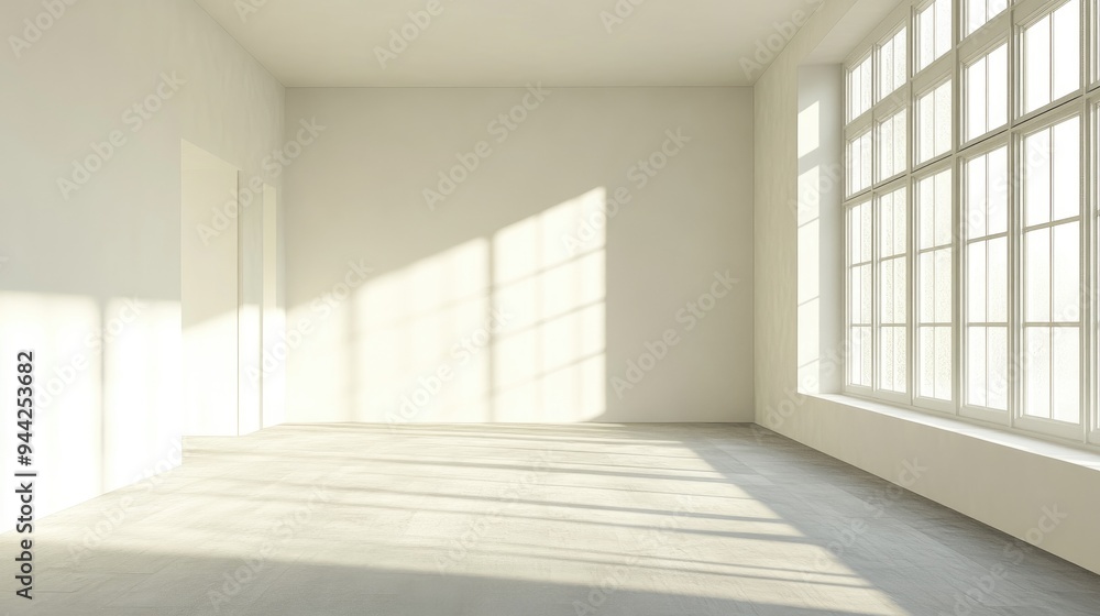 Blank interior design templates for 3D rendering in an empty room ...