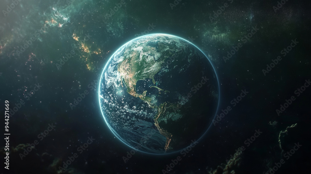 This artistic representation of our solar system showcases a vibrant ...