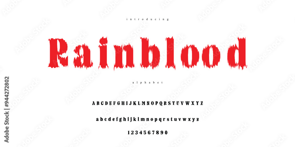 Grunge Horror Font. Hand Made Brush Typeface. Vector Stock Illustration ...