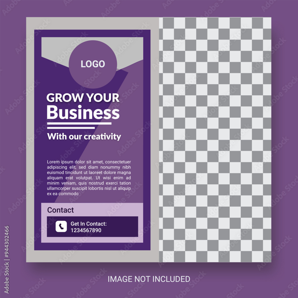 Social Media Post Layout With Purple And White Color. With Free Mock-Up ...