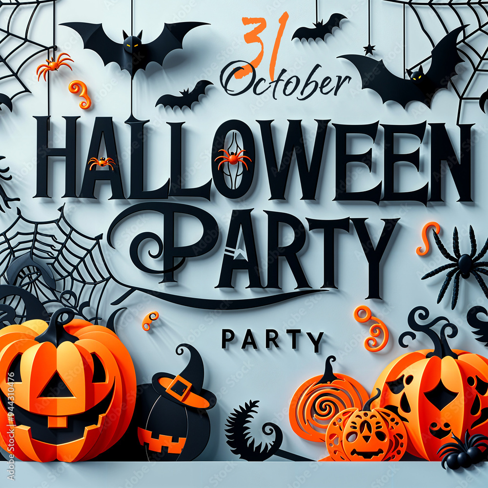 Invitación Halloween, flyer Halloween, cartel Halloween, festividad ...