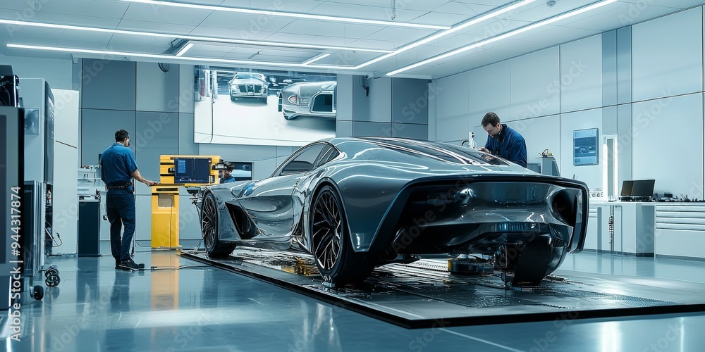 A cutting-edge car design studio where lasers are being used for ...