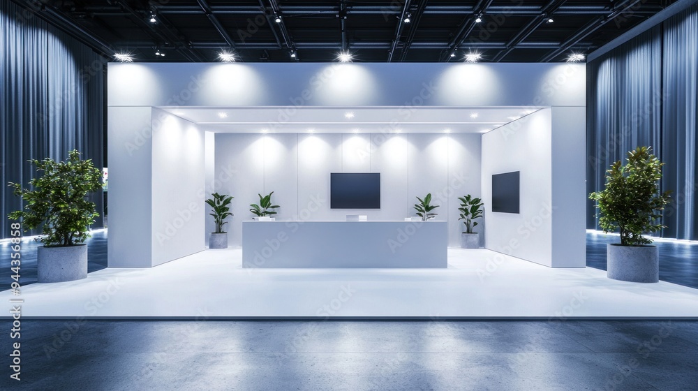 Exhibition stand for mockup and Corporate identity,Display design.Empty ...