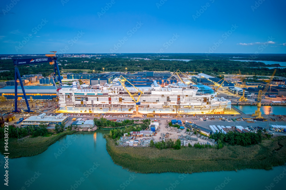 Turku, Finland - July 30, 2024: Star of the Seas, under construction at ...