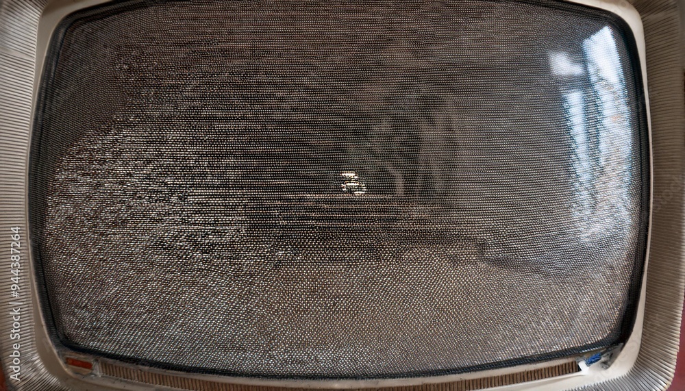 static noise from an old small tv screen isolated capture real footage ...