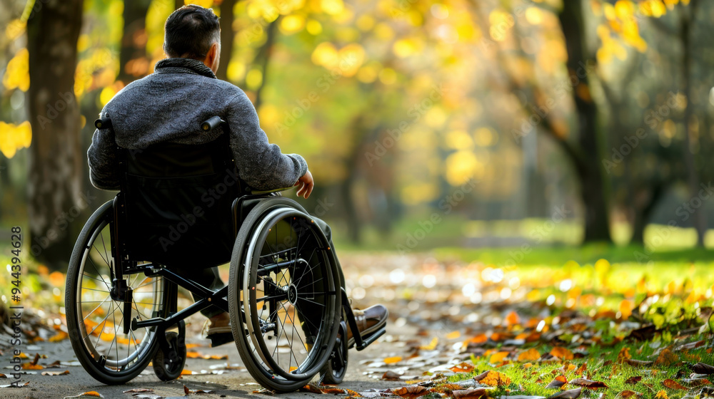 International Day of Persons with Disabilities. Man in a wheelchair ...