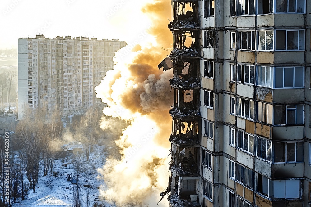 Apartment building explodes, billowing smoke and flames, leaving chaos ...