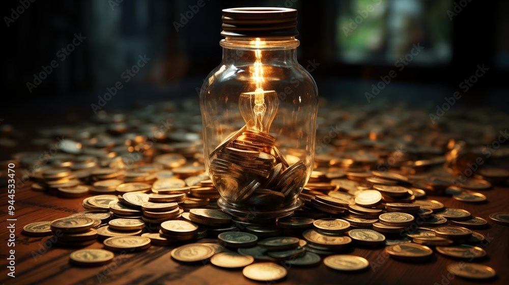 A detailed scene illustrating the money makes money idea, with dollar ...