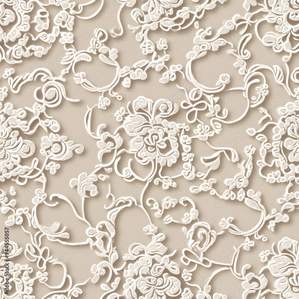 13. **Create a seamless pattern of elegant lace motifs in a soft ...