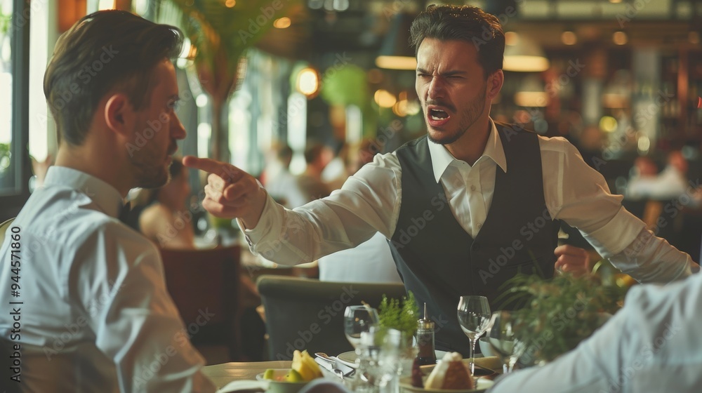 Angry Customer Confronting Waiter Over Wrong Order: A Tense Scene of ...