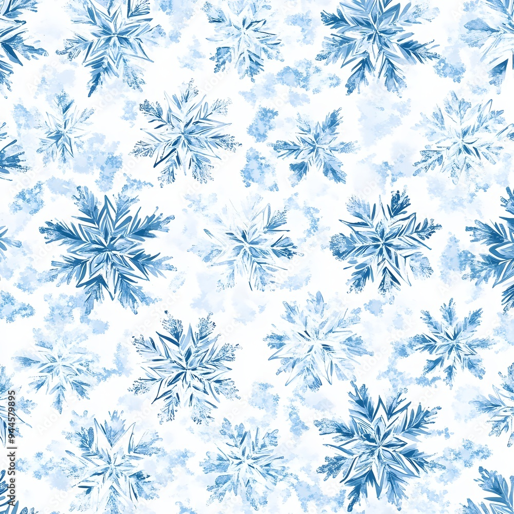 5. **Design a seamless pattern with delicate snowflakes and frost ...
