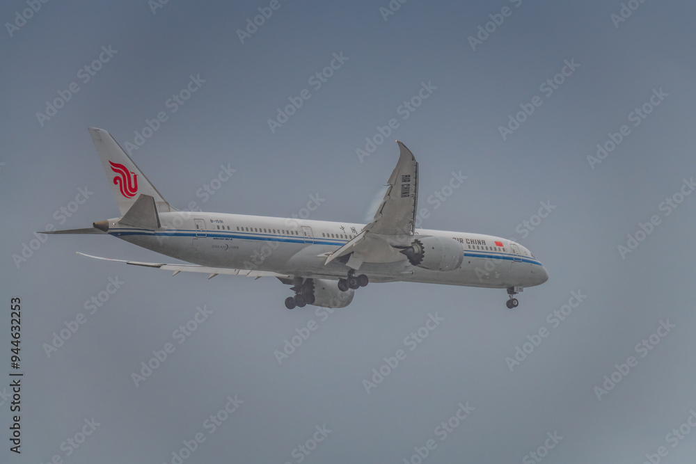 B-1591 - Boeing 787-9 Dreamliner - Air China in the grey sky Stock ...