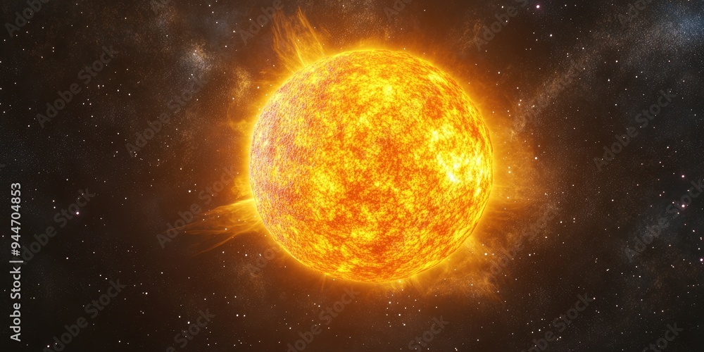 3d Cartoon Depiction Of The Sun The Central Star Of The Solar System Known As A G Type Main