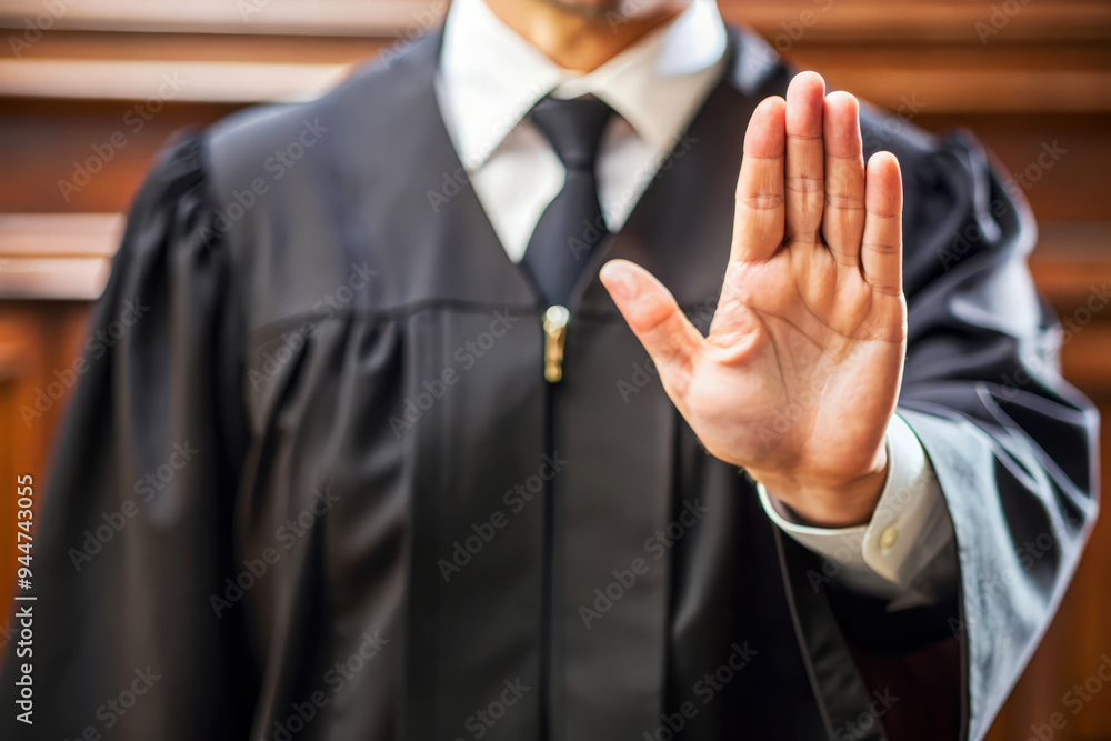 Poster Judge'S Hand Gesture: Stop, Order, Law, Justice, Authority ...