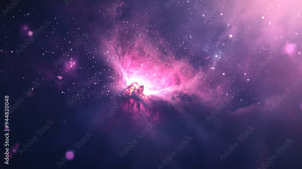 3D cartoon representation of the Great Orion Nebula M42 NGC1976 on a ...
