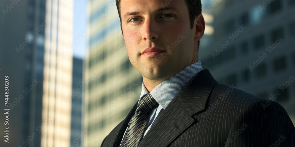 High-profile corporate portrait featuring a CEO in a tailored suit ...