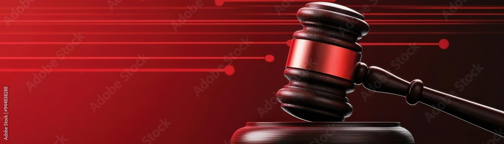 Gavel on a digital backdrop, representing the intersection of law and ...