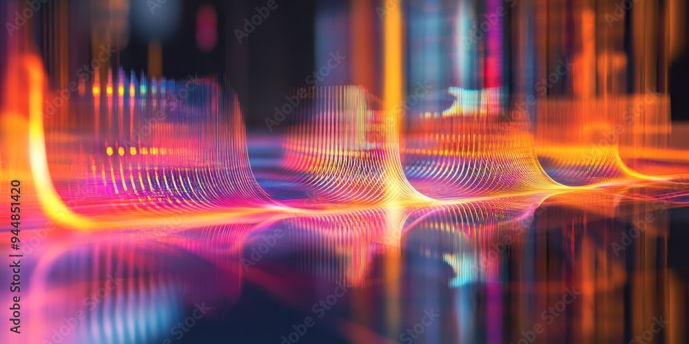 a double-slit experiment, showing the interference pattern that reveals ...