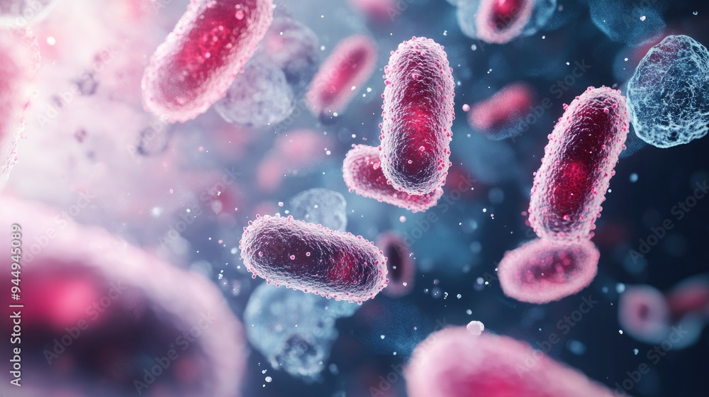 Abstract medical background featuring chlamydia bacteria observed ...