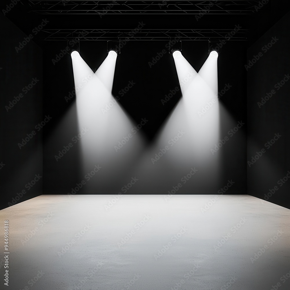 Illuminated performance stage with dramatic lighting, perfect for ...