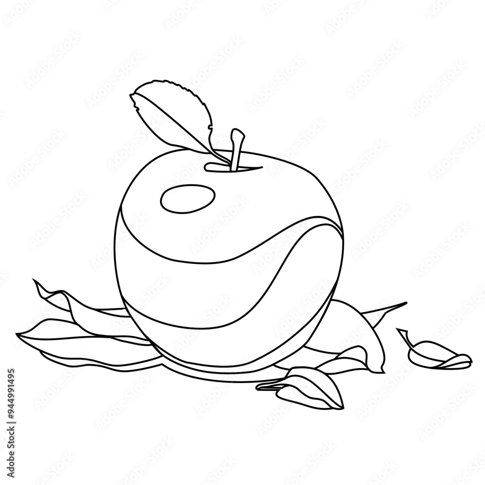 How to draw an apple? Apple pencil sketch on white background. Concept ...