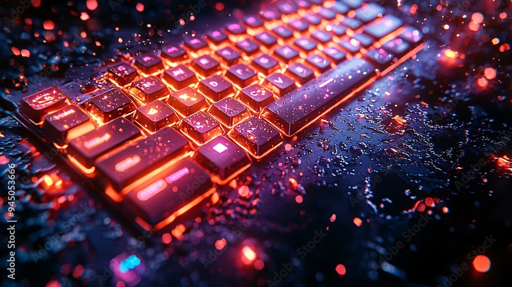 A high-tech keyboard featuring an OLED display on each key, allowing ...