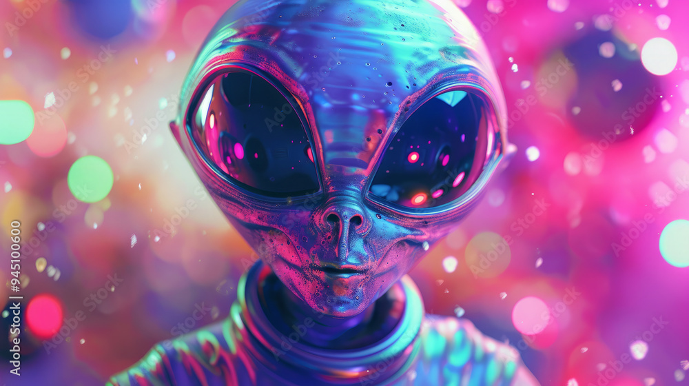 Retro 1960s 1950s style vintage b-movie reptilian space alien little ...