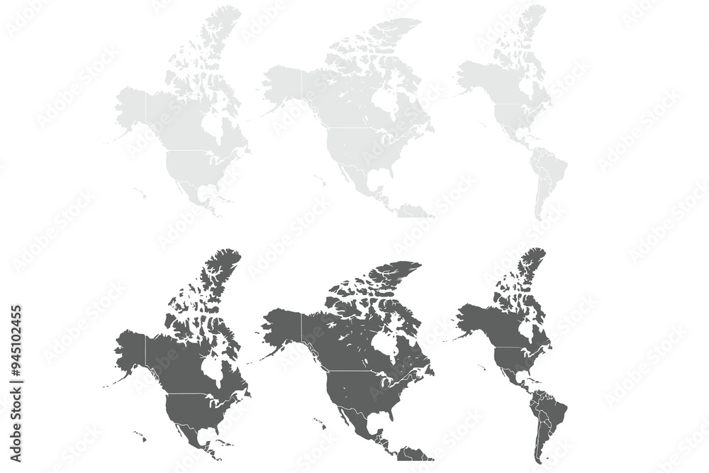 North and South America map United States, Canada ,Mexico ,Guatemala ...