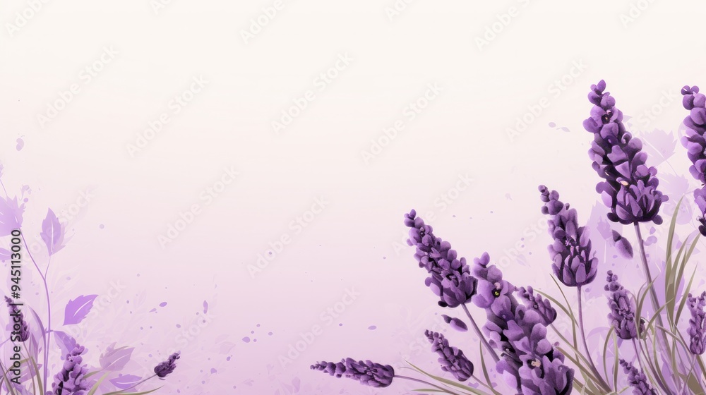 Lavender flowers in abstract background image with free space. Neural ...