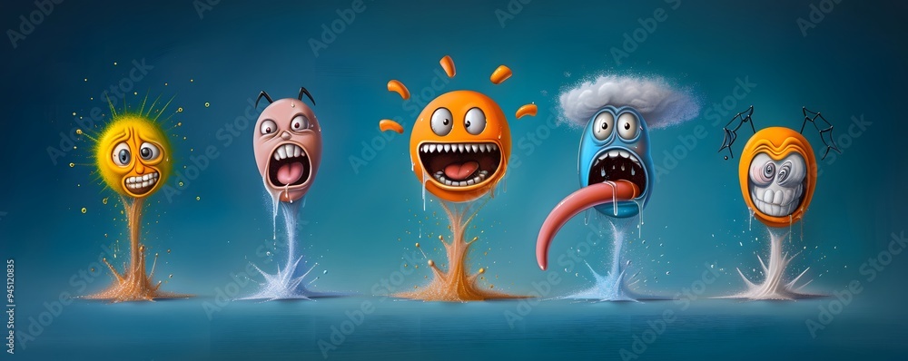 Abstract representation of emoji faces using only curved lines ...