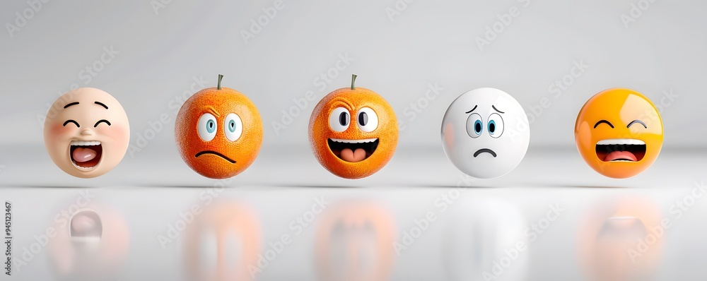 Lineal progression of face emoji from blank circle to fully detailed ...