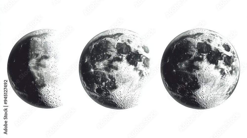 Full moon phases vector design set,This image is an image of the ...