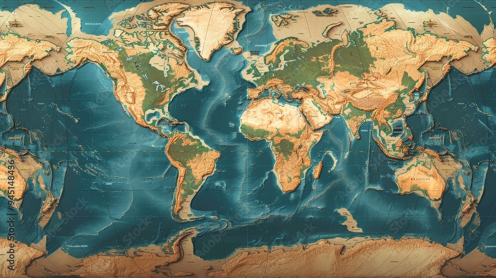 A world map showing major tectonic plates and earthquake zones. The map ...