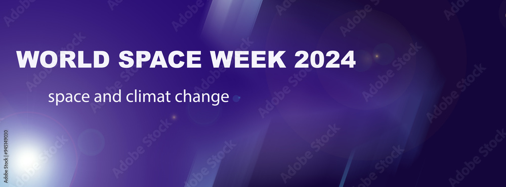 World Space Week 2024 Event Banner on a purple black background Stock ...