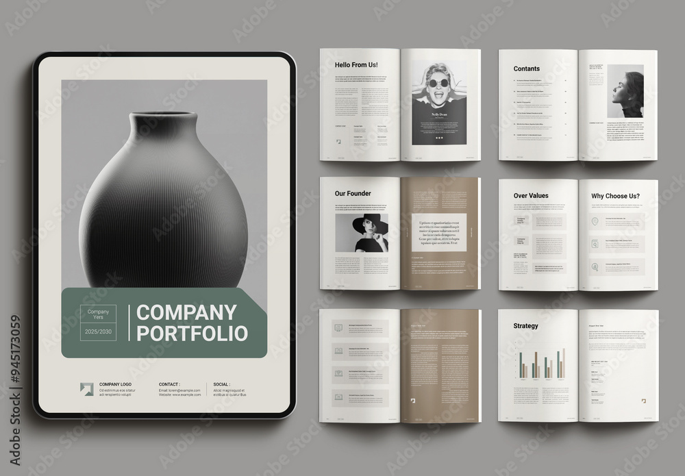 Company Portfolio Layout Stock Template | Adobe Stock