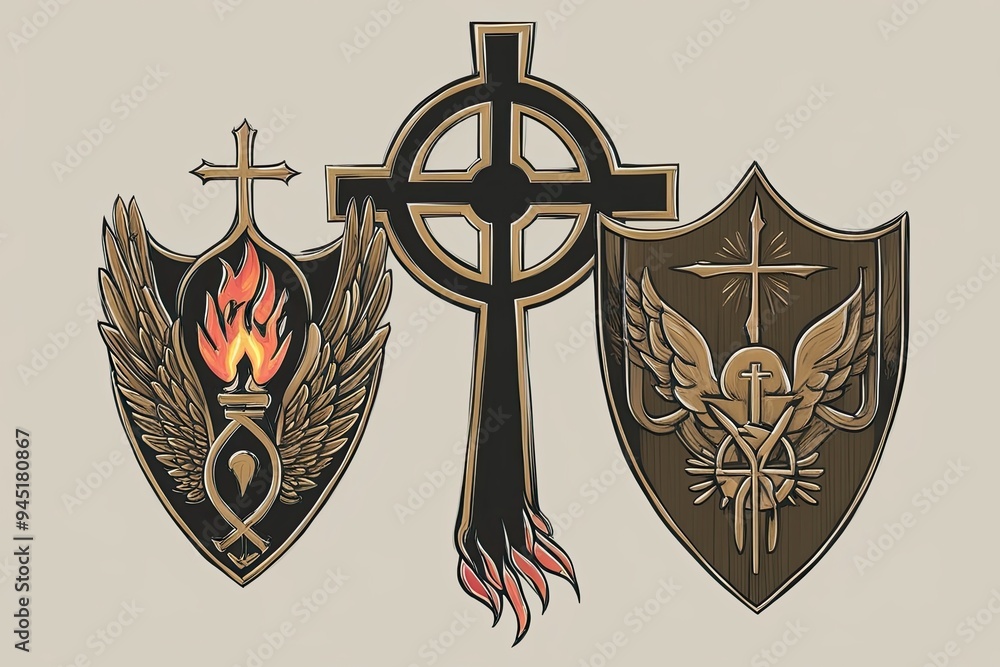 Understanding Trinity Symbols Cross Flame and Shield of the Holy Spirit ...