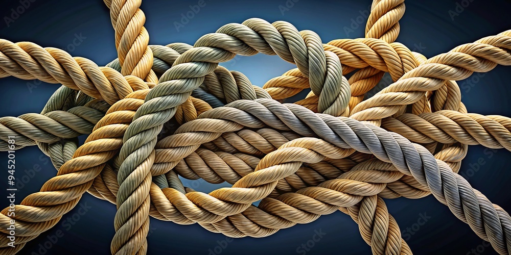 "A photo image of interconnected ropes forming a sturdy network, with ...