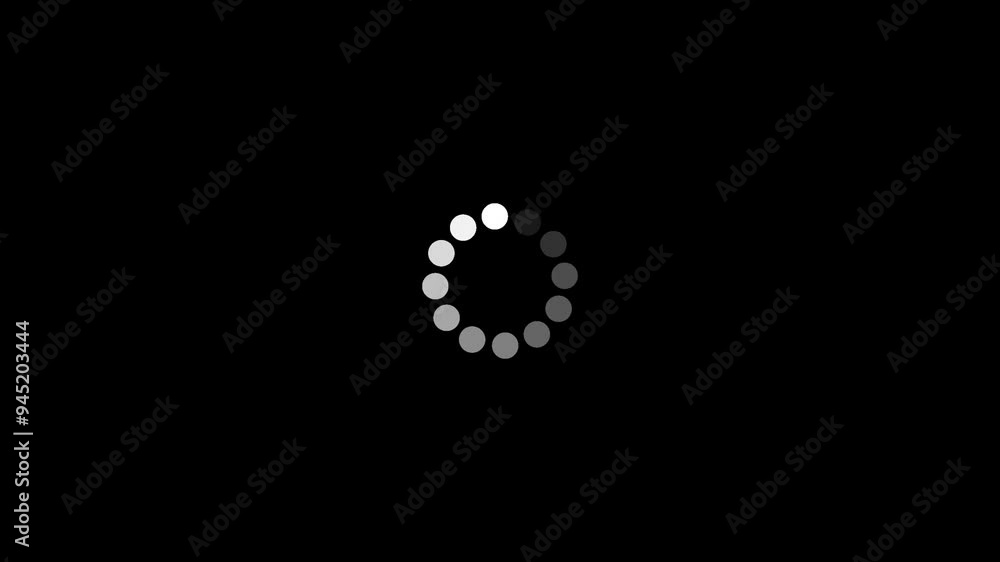 Loading animation on black and white background suitable for tech presentations, website design ...