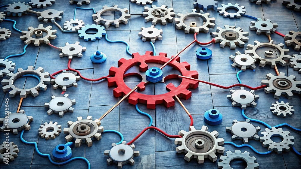 Complex organizational chart with puzzle pieces and obstacles ...