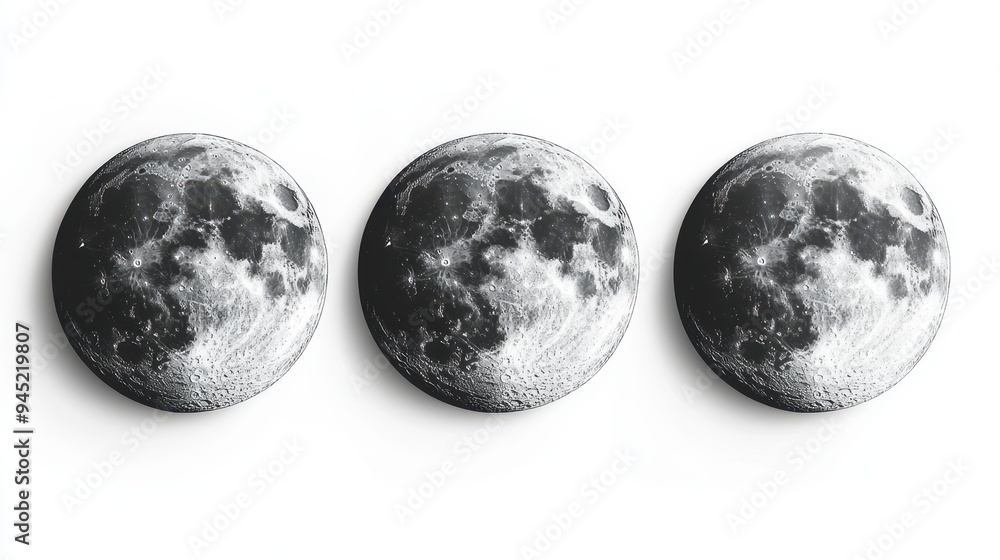 Full moon phases vector design set,This image is an image of the ...