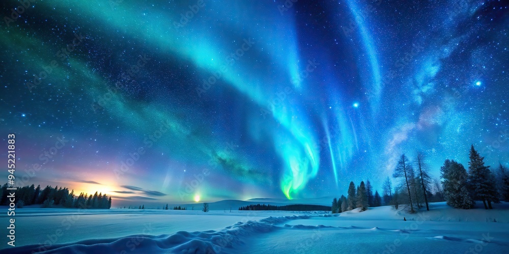 9. A mesmerizing electric blue aurora borealis dancing across the night ...