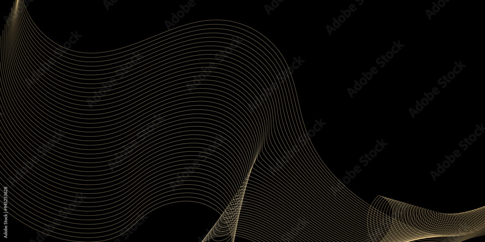 Abstract golden or yellow wave and curve lines background. Abstract ...