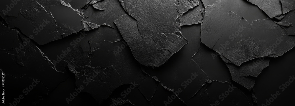 An abstract black background. Textured dark rock. Background is a black ...