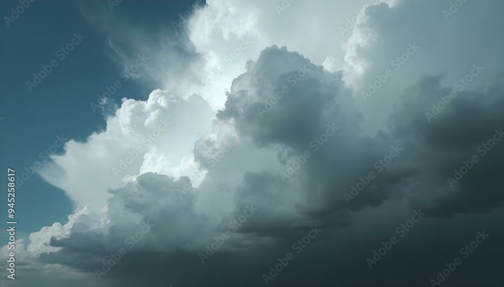 Dramatic storm cloud texture with distinct billowing forms and dynamic ...