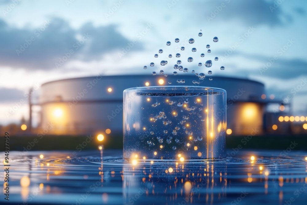 3D rendering of methane gas molecules escaping from a biogas facility ...